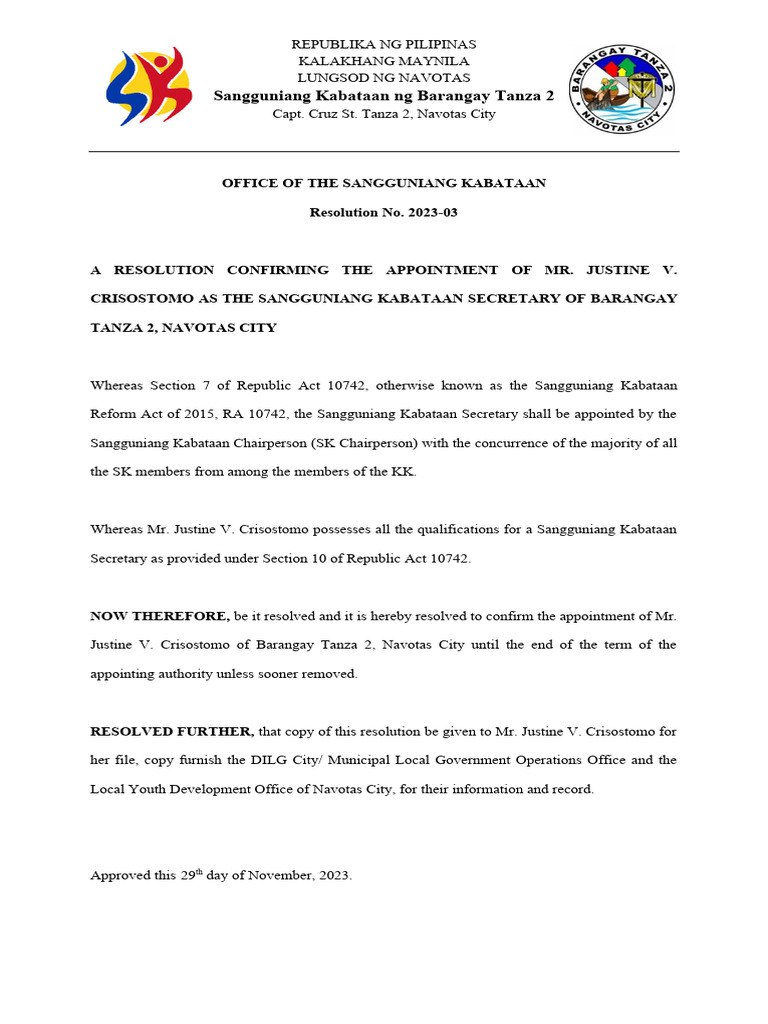 SK Resolution 2023 03 04 | PDF | Local Government | Government