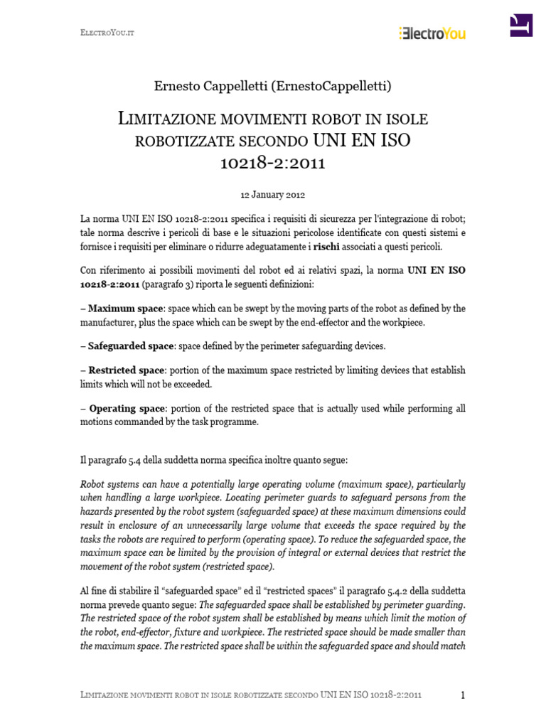 Robot Safety in ISO 10218-2:2011 | PDF | Space | Geometry