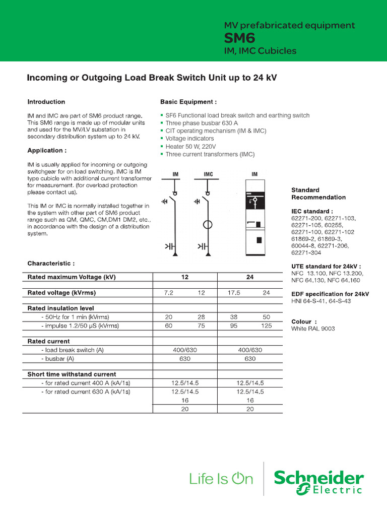 SM6 IAC 12.5ka - IM - IMC | PDF | Electromagnetism | Electrical Engineering