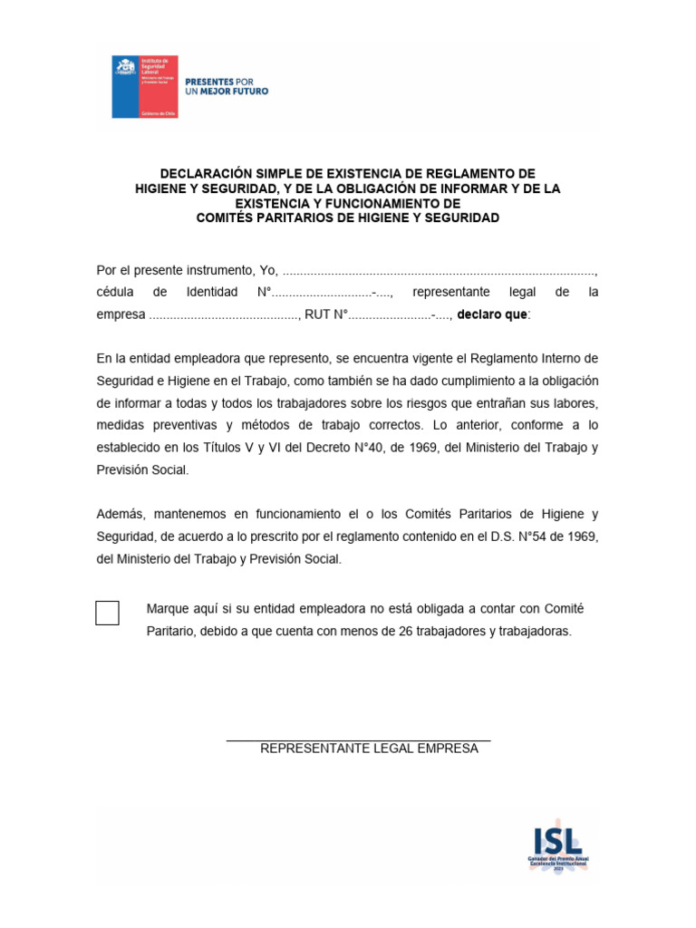 D. Reglamento de Hys Obligacion Informar y Cphys 2023 | PDF