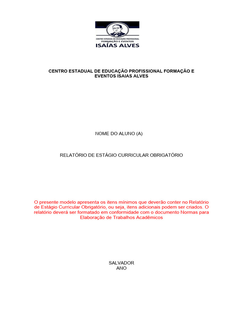 modelo de relatório de estágio | PDF