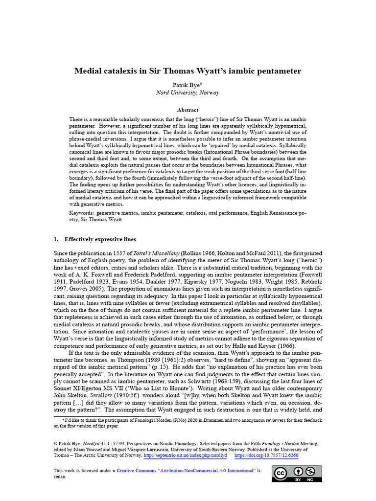 4bye Catalexis | PDF | Metre (Poetry) | Poetry