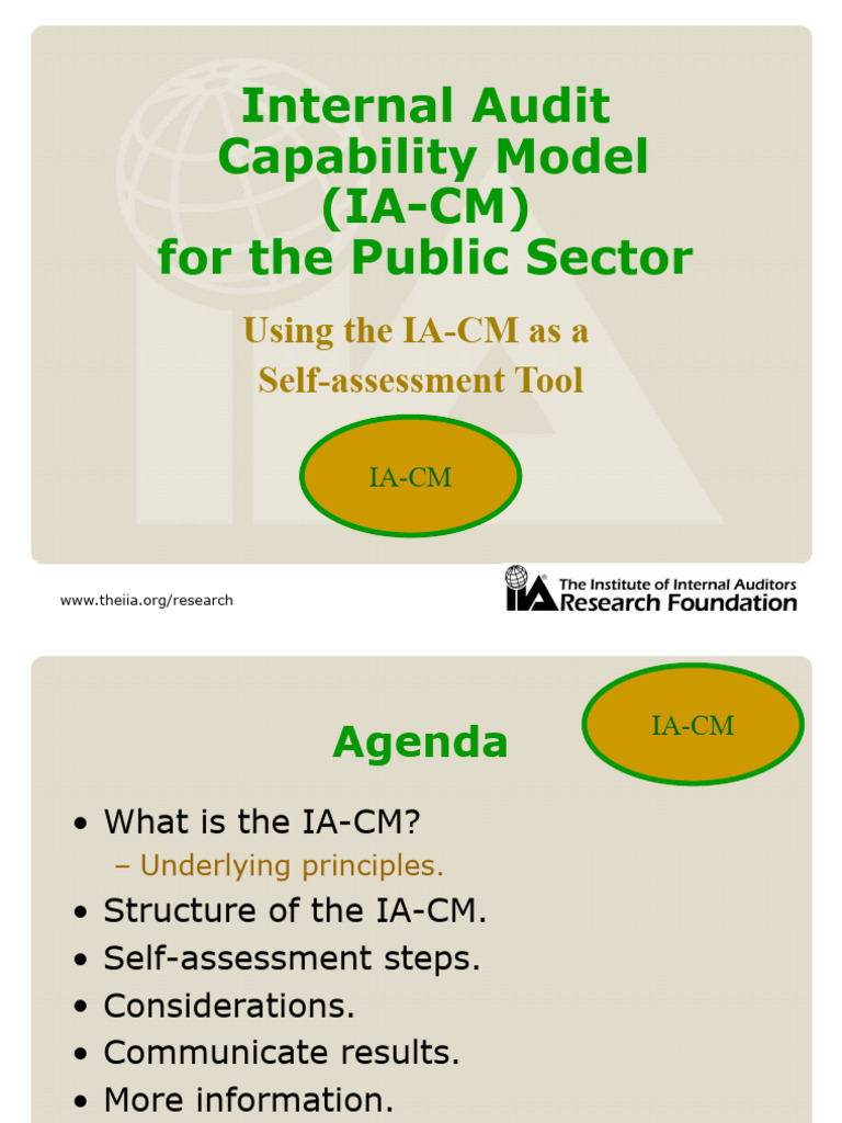 IA-CM For The Public Sector - Using The IA-CM As A Self-Assessment Tool ...