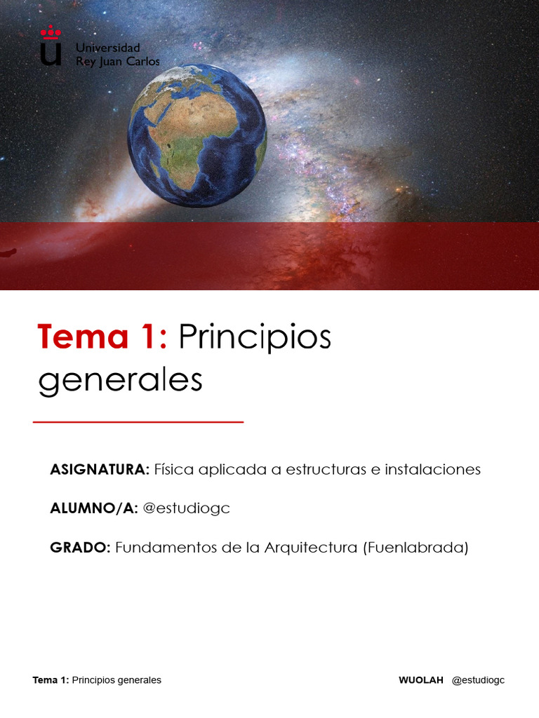 Tema 1 - Principios Generales - Daniela García Arranz | PDF | Fuerza | Masa