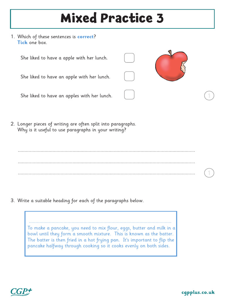 Year 3 Mixed Practice 3 SP&G Assessment (Year 3) Full Colour ...
