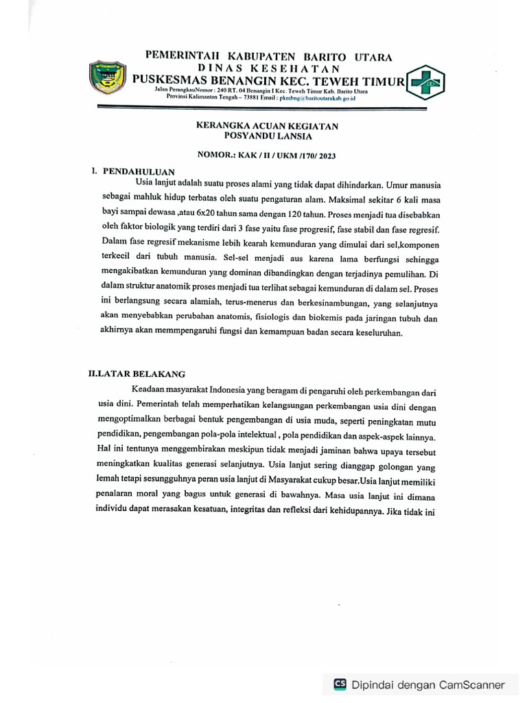 Kak Program Lansia | PDF