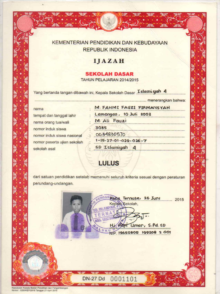 Ijazah SD | PDF