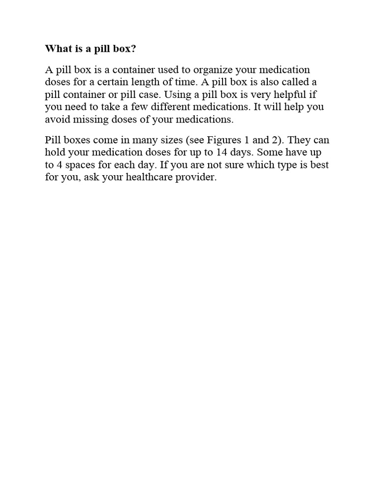 What Is A Pill Box | PDF