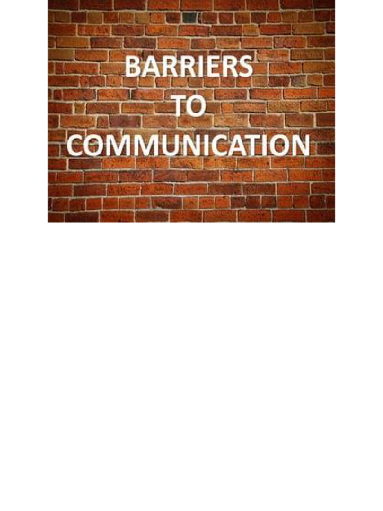 Communication Barriers | PDF