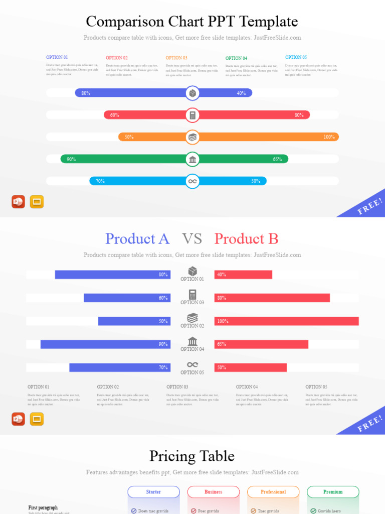 Comparison Chart PPT Template | PDF | Office Suites For Windows ...