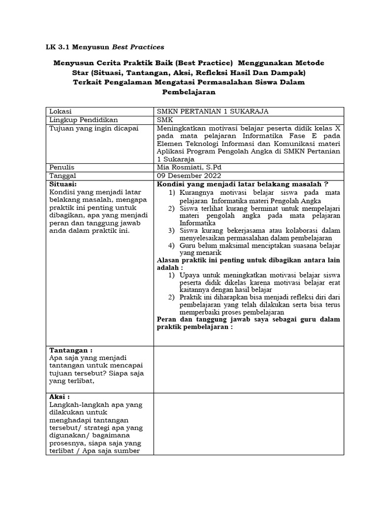 LK 3.1 Menyusun Best Practices | PDF