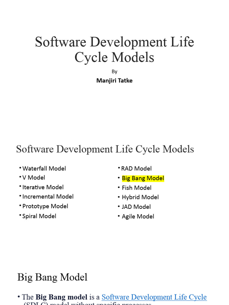 8 Sdlc Model Big Bang Model Pdf