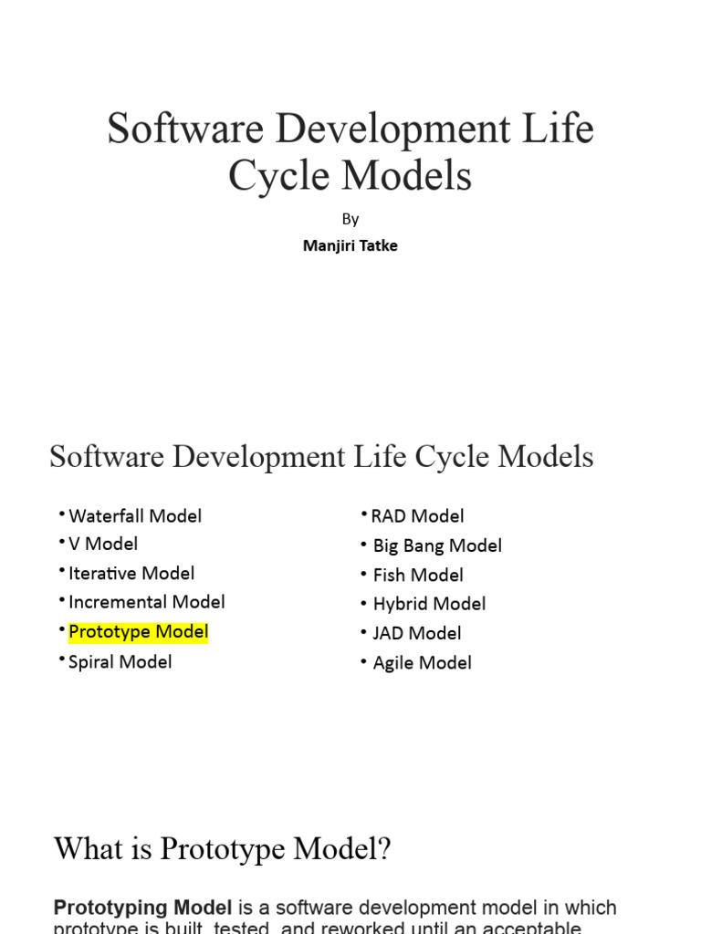 5 SDLC Model Prototype Model | Download Free PDF | Software Prototyping | Software Development ...
