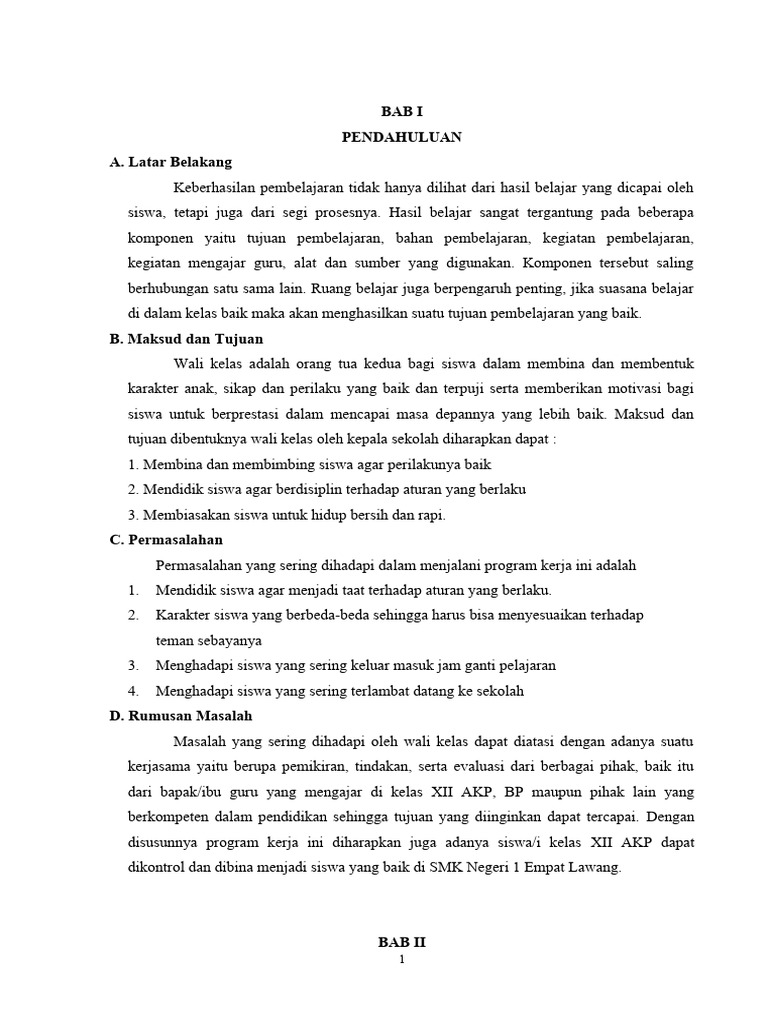 Program Kerja Wali Kelas Xii Akp | PDF