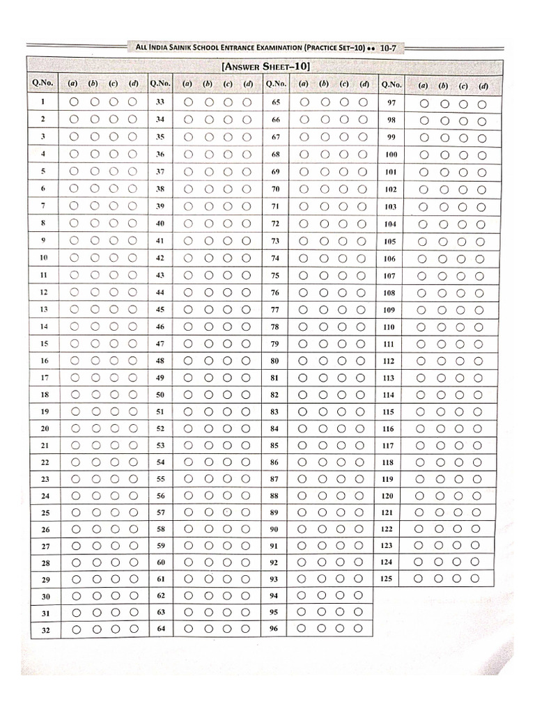 Aissee Omr Sheet PDF | PDF