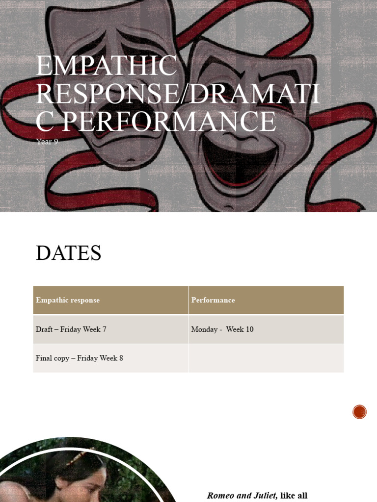 Empathic Response Dramatic Performance 2020 | PDF | Romeo And Juliet | Characters In Romeo And ...