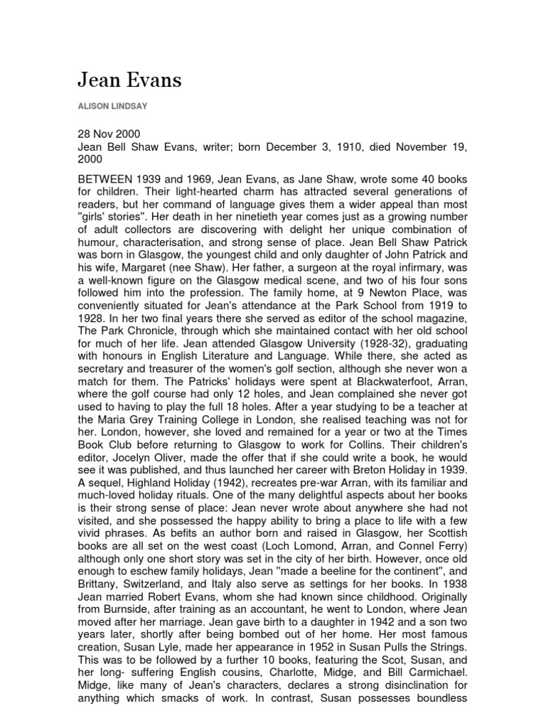 Jean Evans | PDF