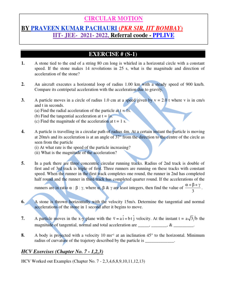 3 CircularMotion PC | PDF | Acceleration | Rotation Around A Fixed Axis