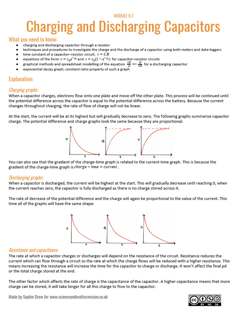Charging and Discharging Capacitors | PDF | Capacitor | Capacitance
