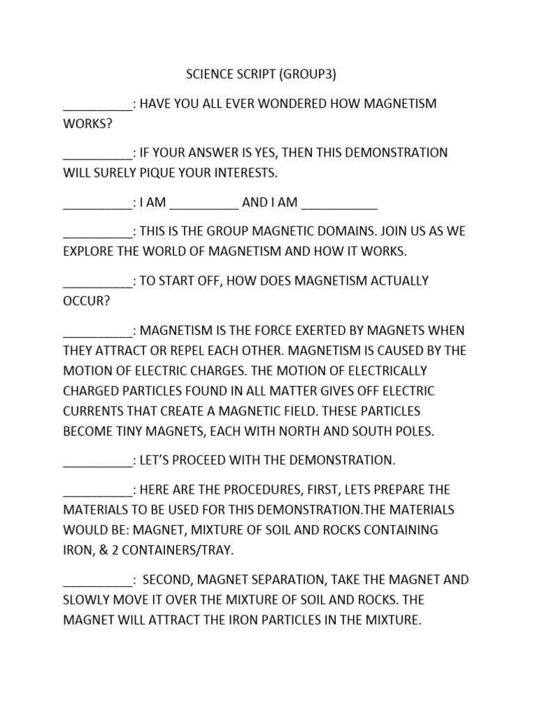 Science Script | PDF