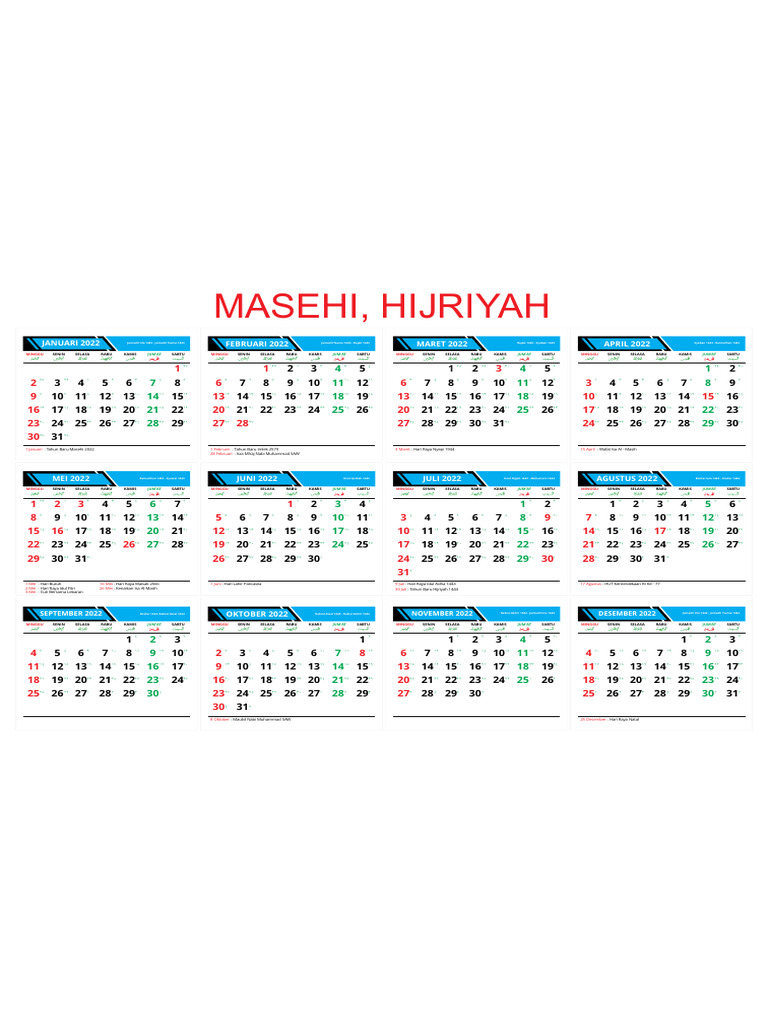 Kalender Hijriyah 2022 Lengkap | PDF