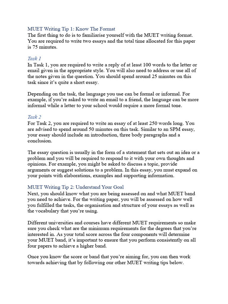 Wtiting Muet Notes | PDF | Essays | Communication