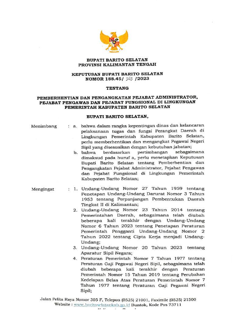 SK Pelantikan 2023 | PDF