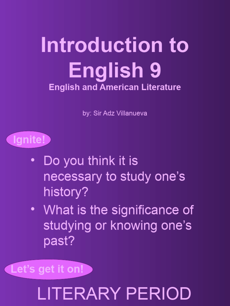 Intro To English 9 | PDF | English Literature | American Literature