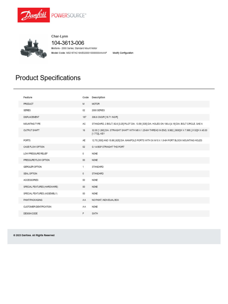 Product Specifications: Char-Lynn | PDF