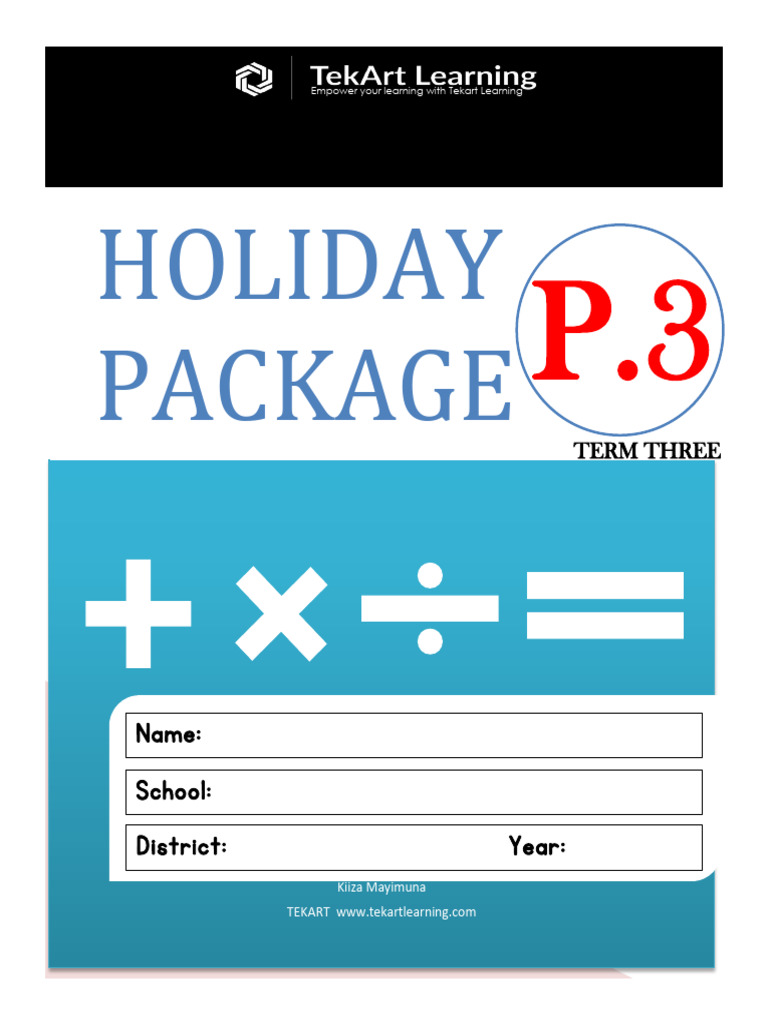 Tekart Primary Three Holiday Package Term Three | PDF | Ellipsis