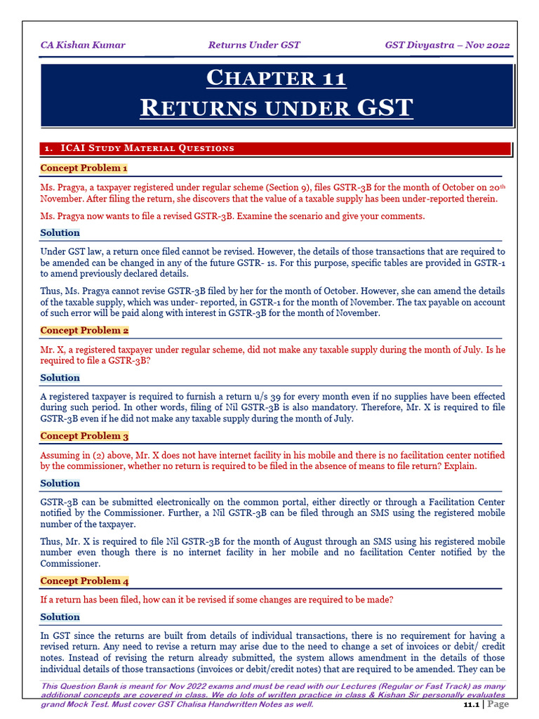 GST Divyastra CH 11 Return Under GST R | PDF | Invoice | Public Finance
