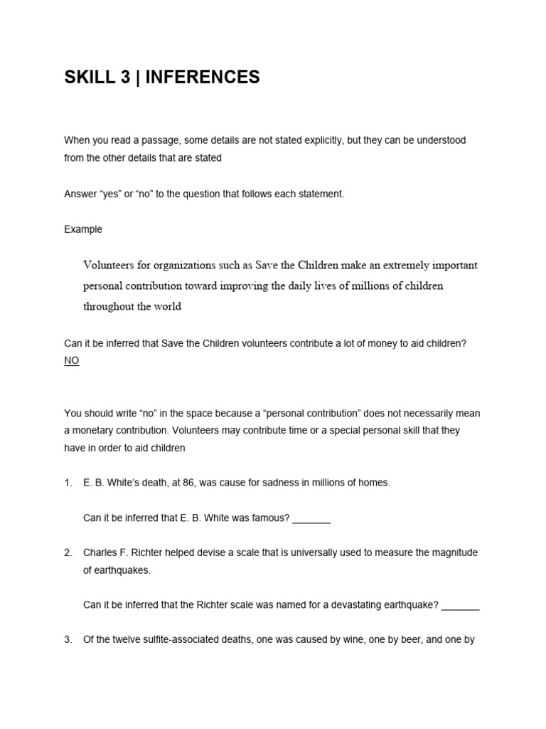 SKILL 3 Inference | PDF | Elephant