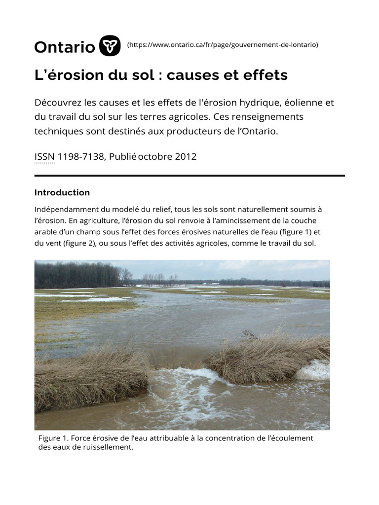 L'Érosion Du Sol - Causes Et Effets - Ontario - Ca | PDF | Sol ...