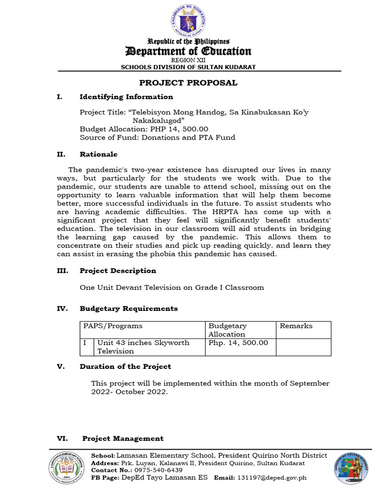 Project Proposal Television | PDF