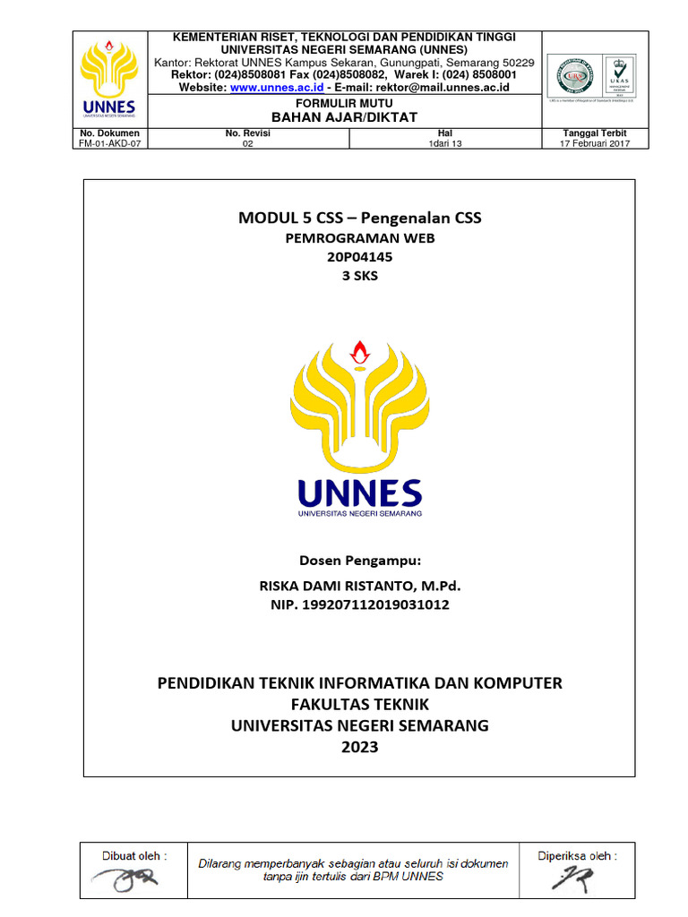 Modul 5 CSS - Pengenalan CSS | PDF