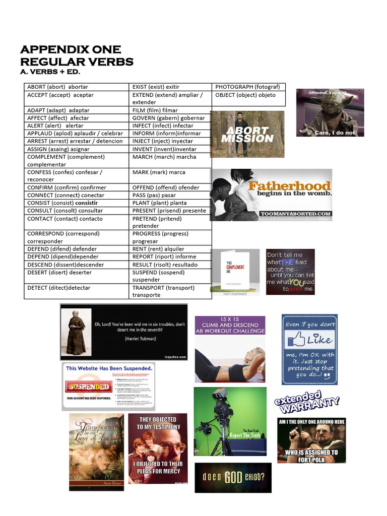 Regular And Irregular Verbs Basic Pdf Syllable