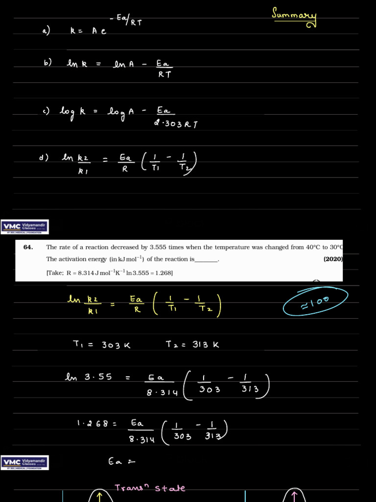 Chemical Kinetics Class - 6 (Notes) | PDF | Nature | Industrial Processes