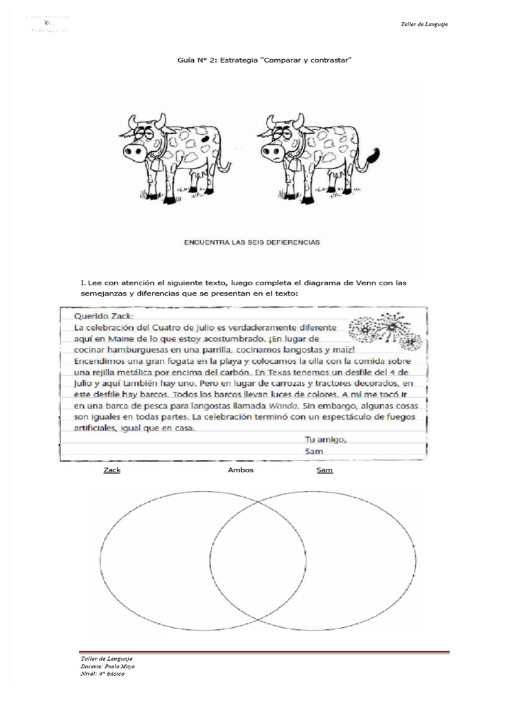 PDF Guia 2 Comparar y Contrastar | PDF