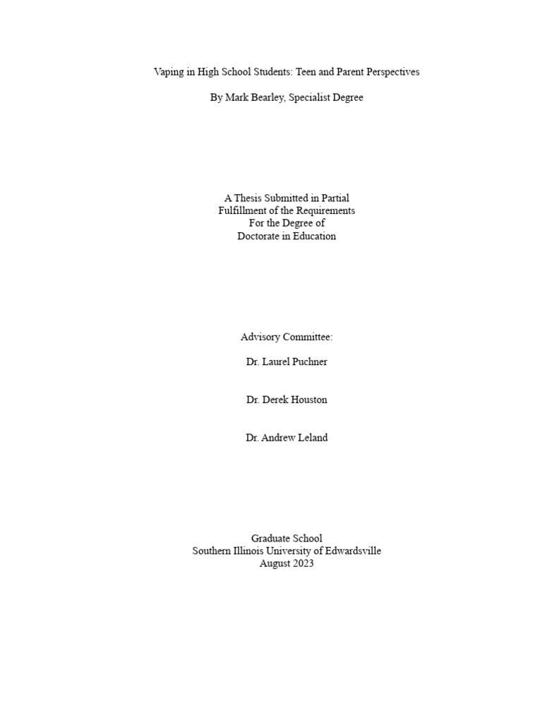 Vaping's Impact on High School Students | PDF | Electronic Cigarette ...