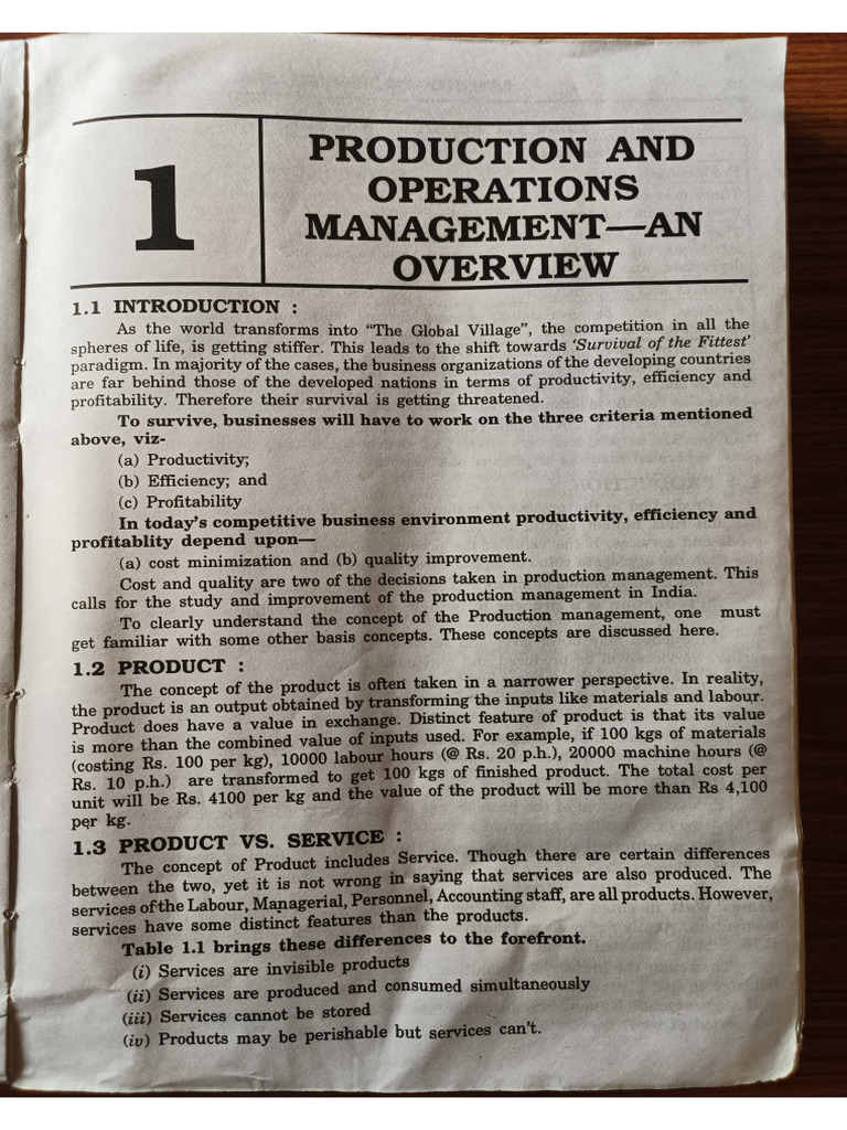 Production And Operations Notes Pdf