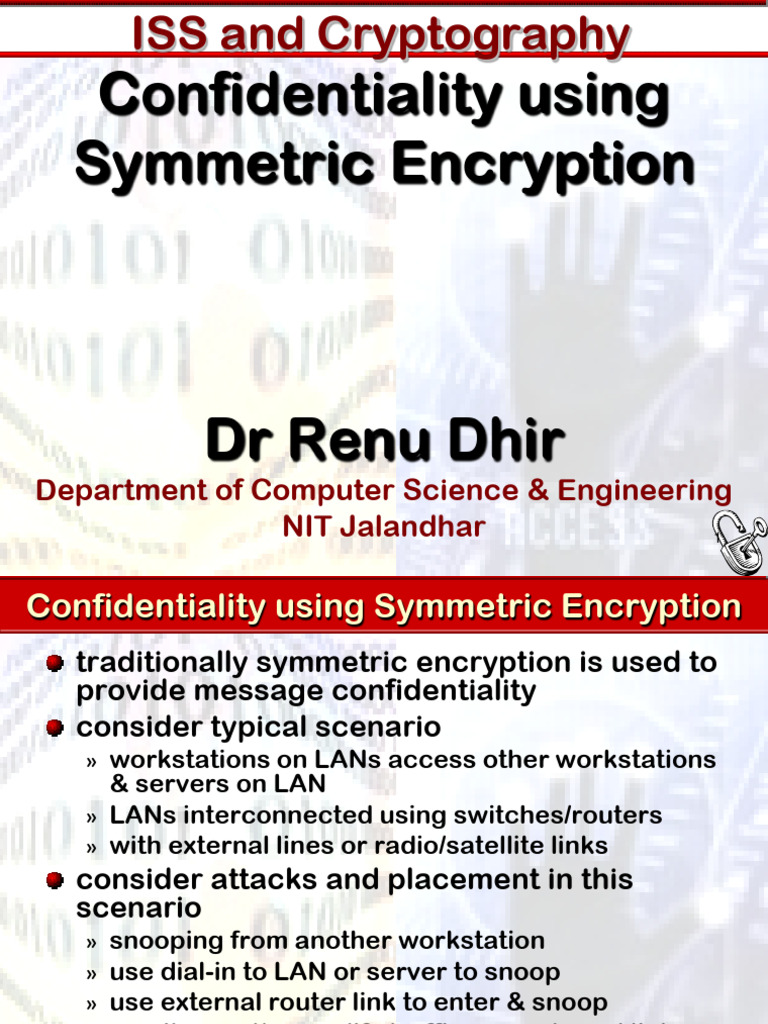 CSPC-307 Confidentiality Using Symmetric Encryption For B Tech CS ...