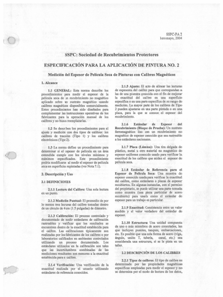 SSPC - PA 2 2004 (Medidor de Espesor de Película Seca) | PDF