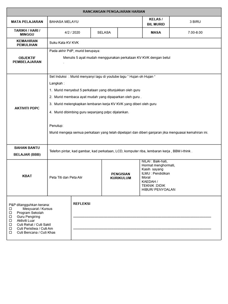 RPH Selasa Baru | PDF