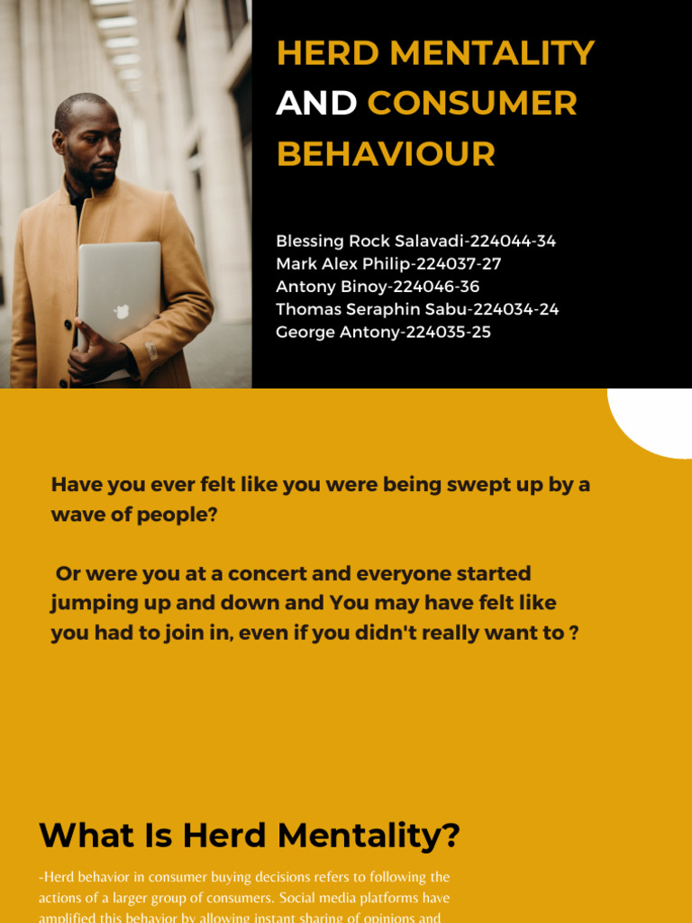 Consumer Behavior Project-Herd Mentality | PDF | Consumer Behaviour ...