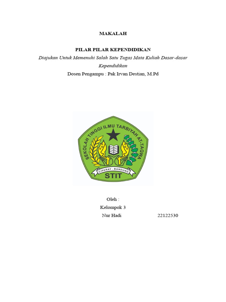 Pilar Pilar Pendidikan Pdf 
