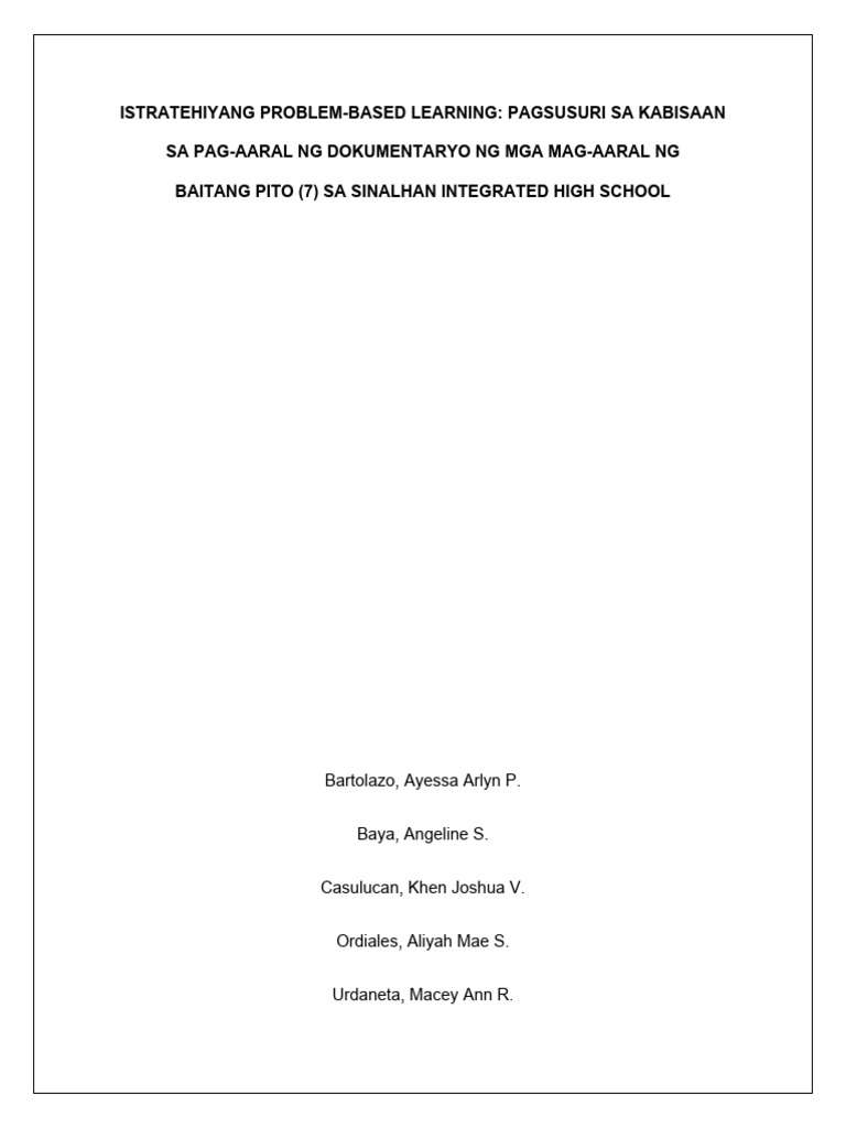 Problem Based Learning | PDF