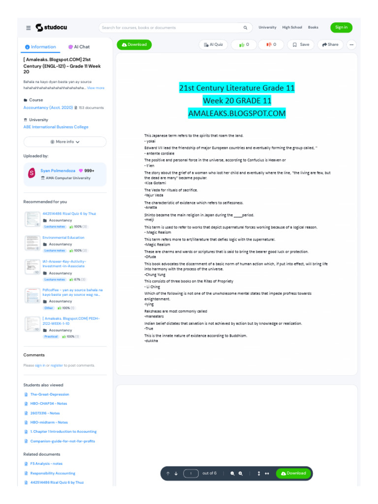 WWW Studocu Com PH Document Abe International Business College ...