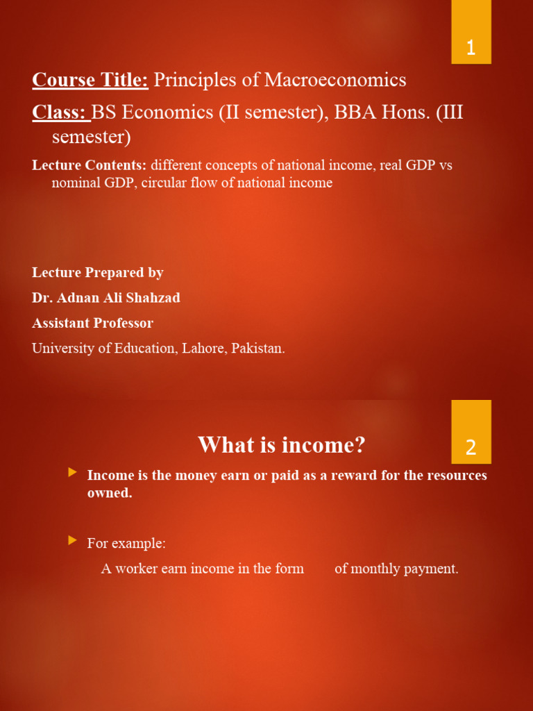 Lecture 2 Concepts of GDP, Nominal Vs Real GDP, Circular Flow | PDF | Gross Domestic Product ...