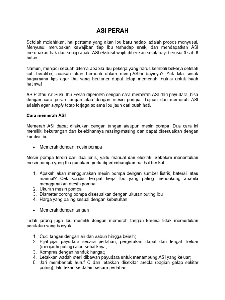 Asi Perah | PDF | Kesehatan Holistik