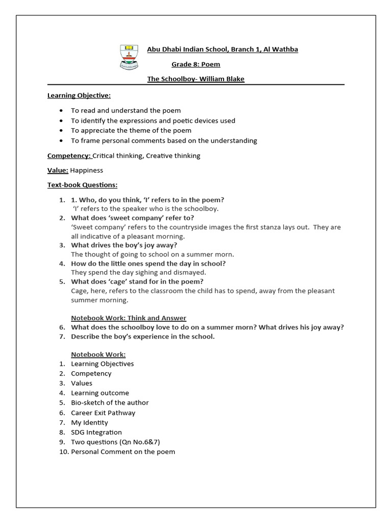 The School Boy Notes | PDF